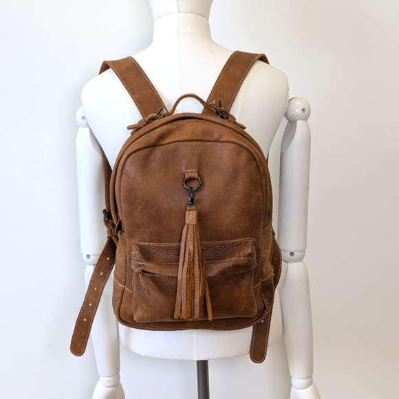 Roots | Bags | Vintage Roots Brown Leather Backpack With Tassel Detail ...
